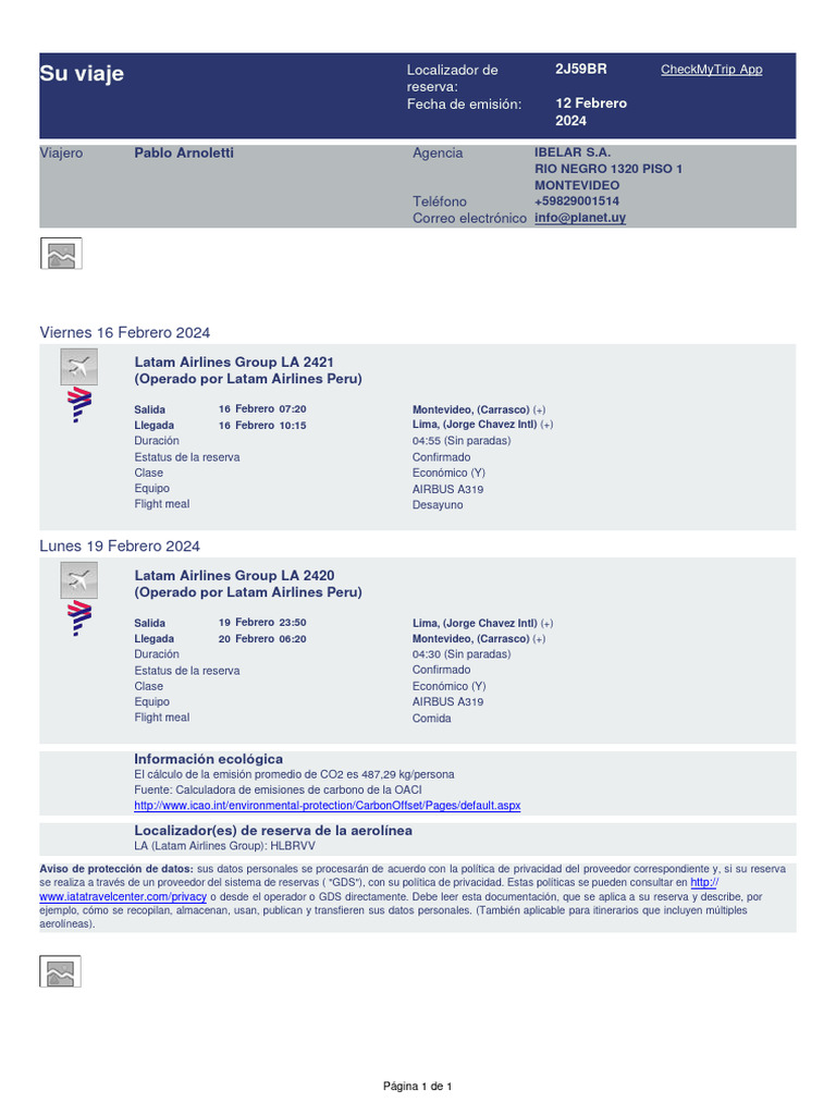 Detalles Vuelos Marama | PDF | aerolíneas | Transporte