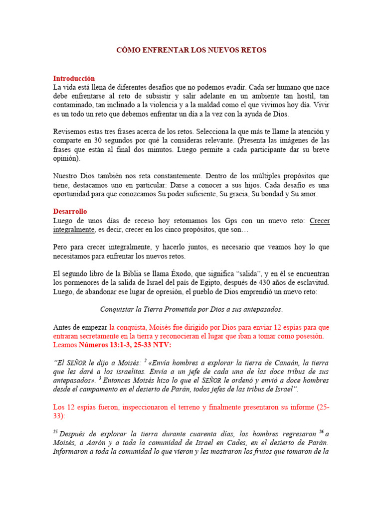 Enfrentando Nuevos Retos con Fe | PDF | Libro de números | Moisés