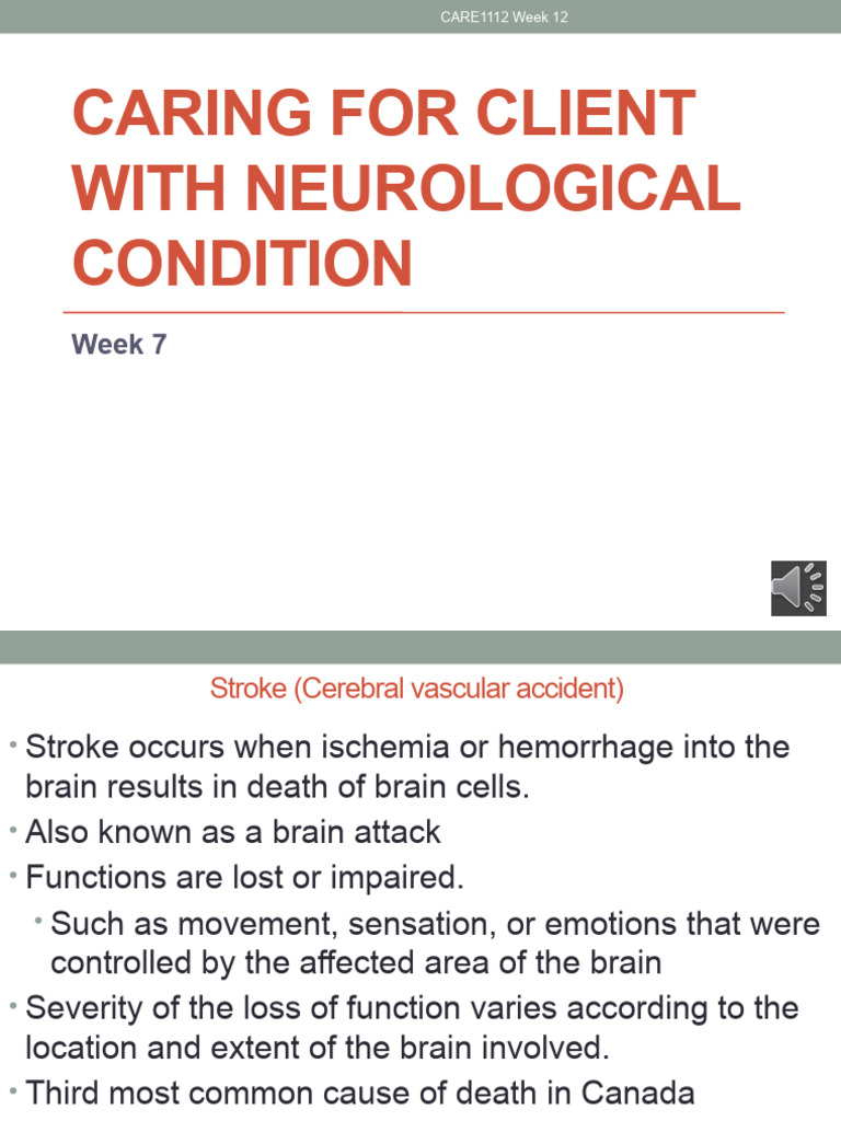 Week 7 - Neurological Disorders Fall 2020 - With Narrations | PDF ...
