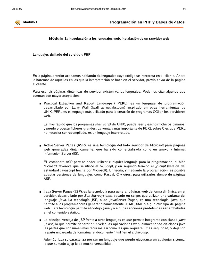 Tema 1 P 2 | PDF | Php | Redes