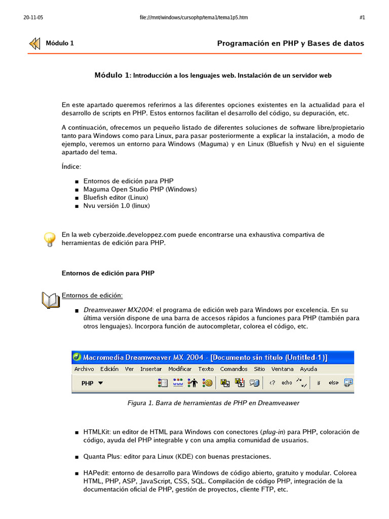 Tema 1 P 5 | PDF | Php | Programación