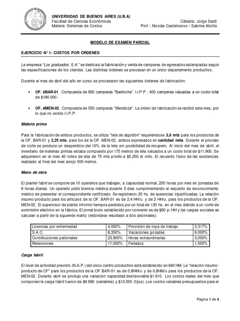 Modelo de Examen Parcial 1 e | PDF | Business | Economias