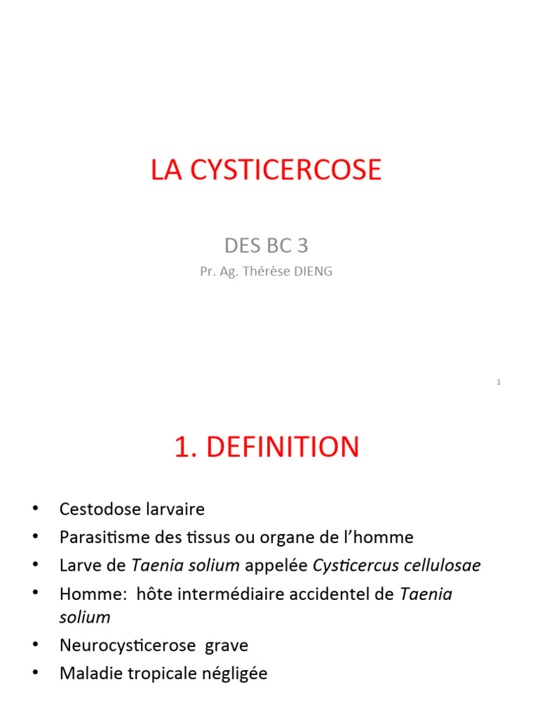 LA Cysticercose | PDF | Spécialités médicales | Immunologie