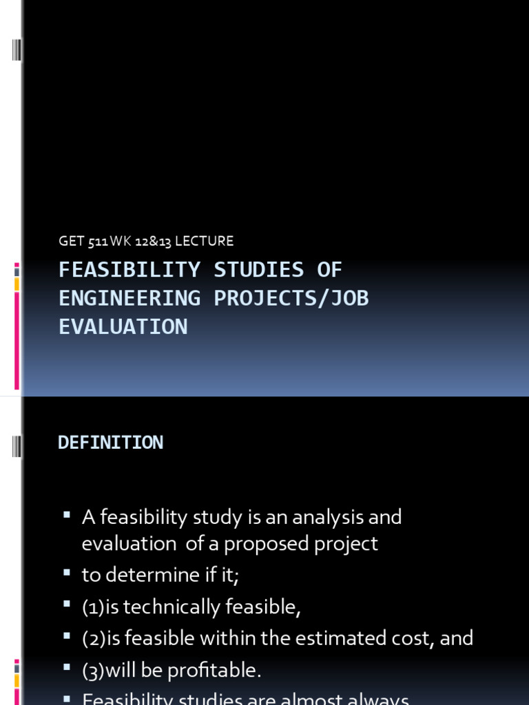 Get 511 Feasibility Studies of Engineering Projects and Job Evaluation ...