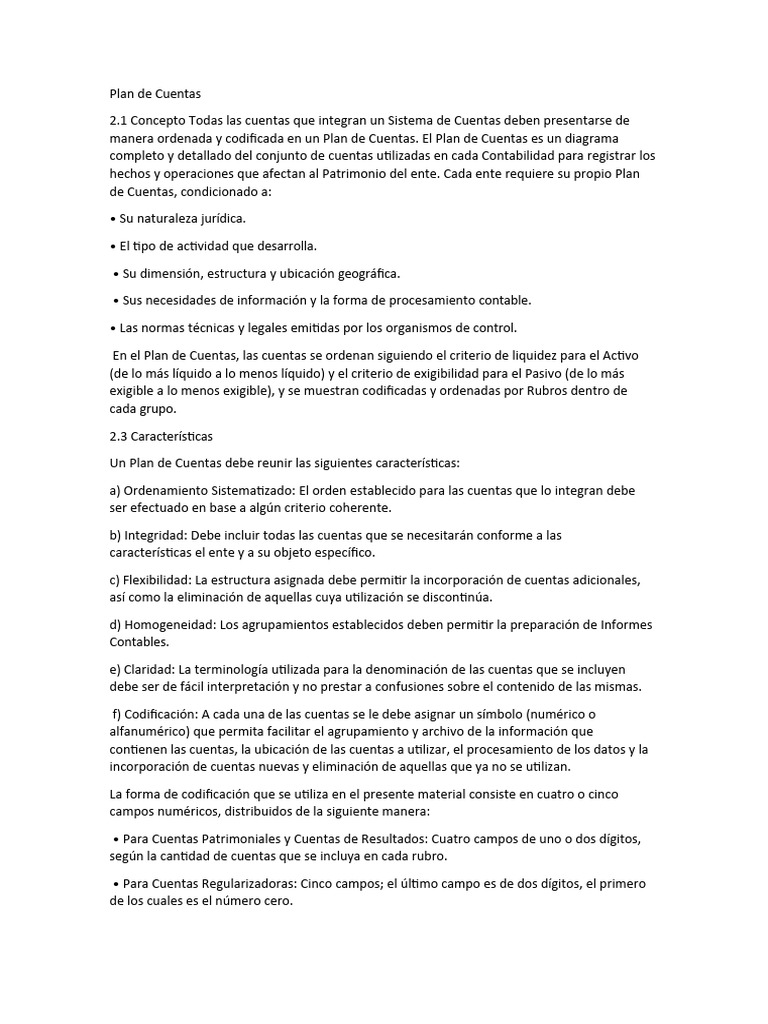Plan de Cuentas y Manual de Cuentas | PDF | Contabilidad
