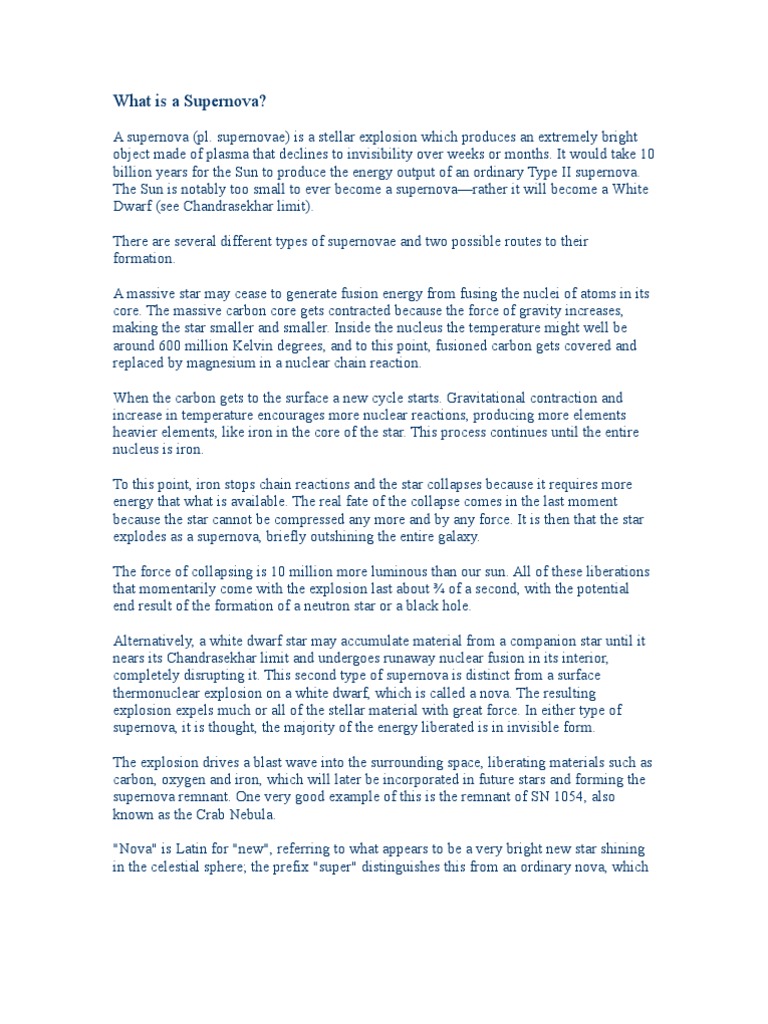 What Is A Supernova | PDF | Supernova | Redshift