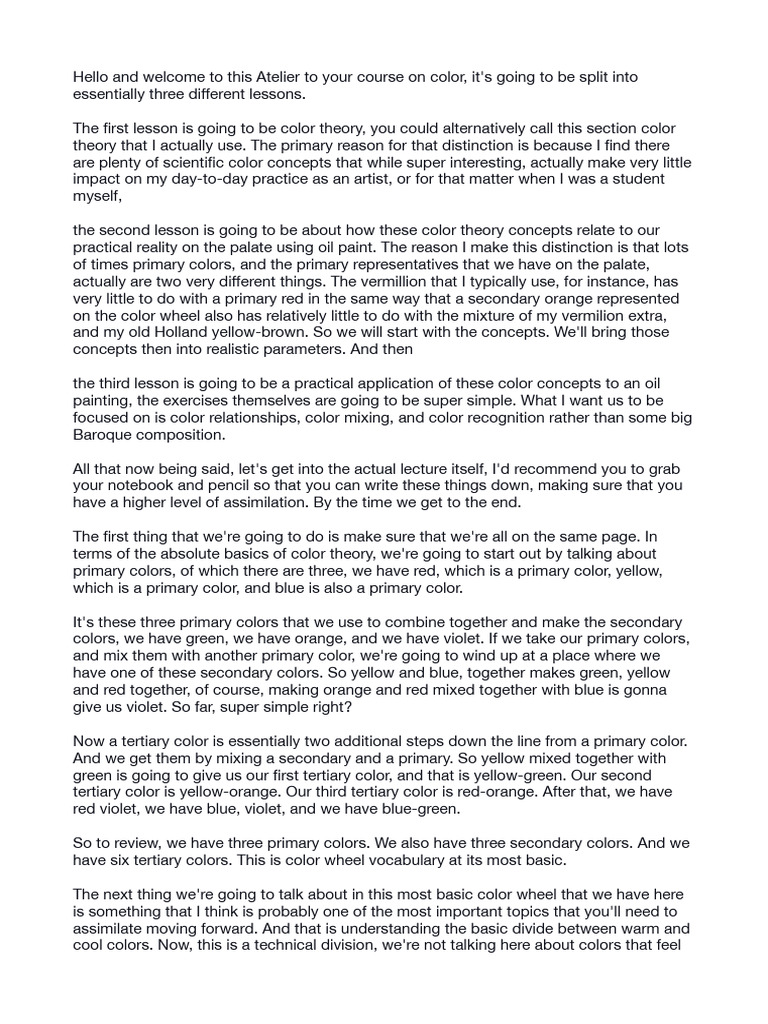 Color Theory Notes | PDF | Hue | Color