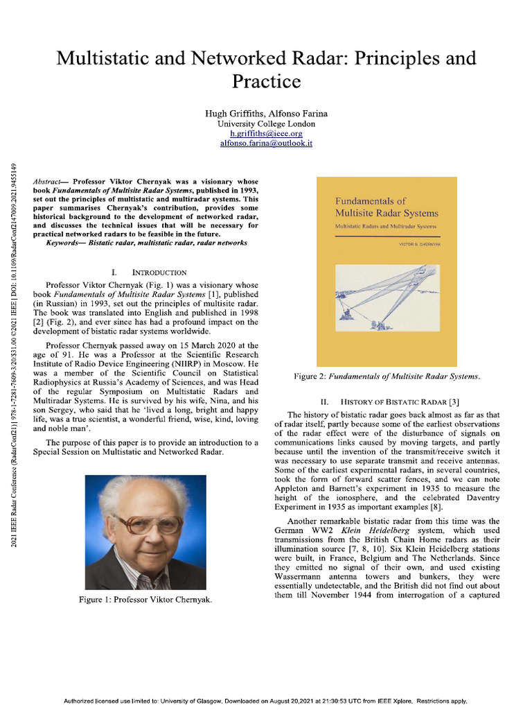 Multistatic and Networked Radar | PDF