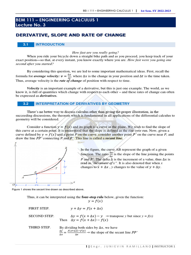 Calculus 1: Derivatives | PDF | Derivative | Slope