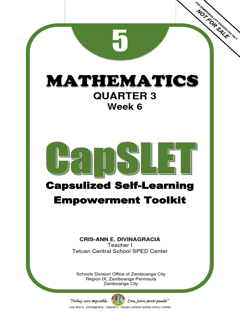 G5MATHQ3 Week 6 Capslet | PDF | Equations | Numbers