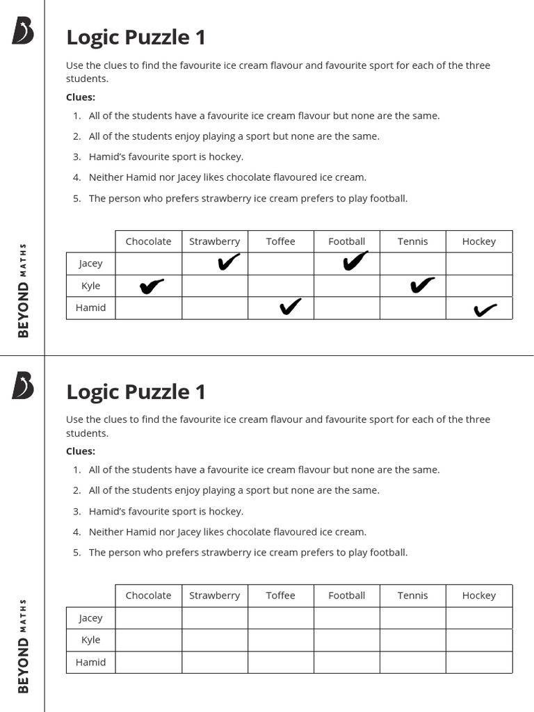 Ice Cream Logic Puzzle for Kids | PDF | Ice Cream
