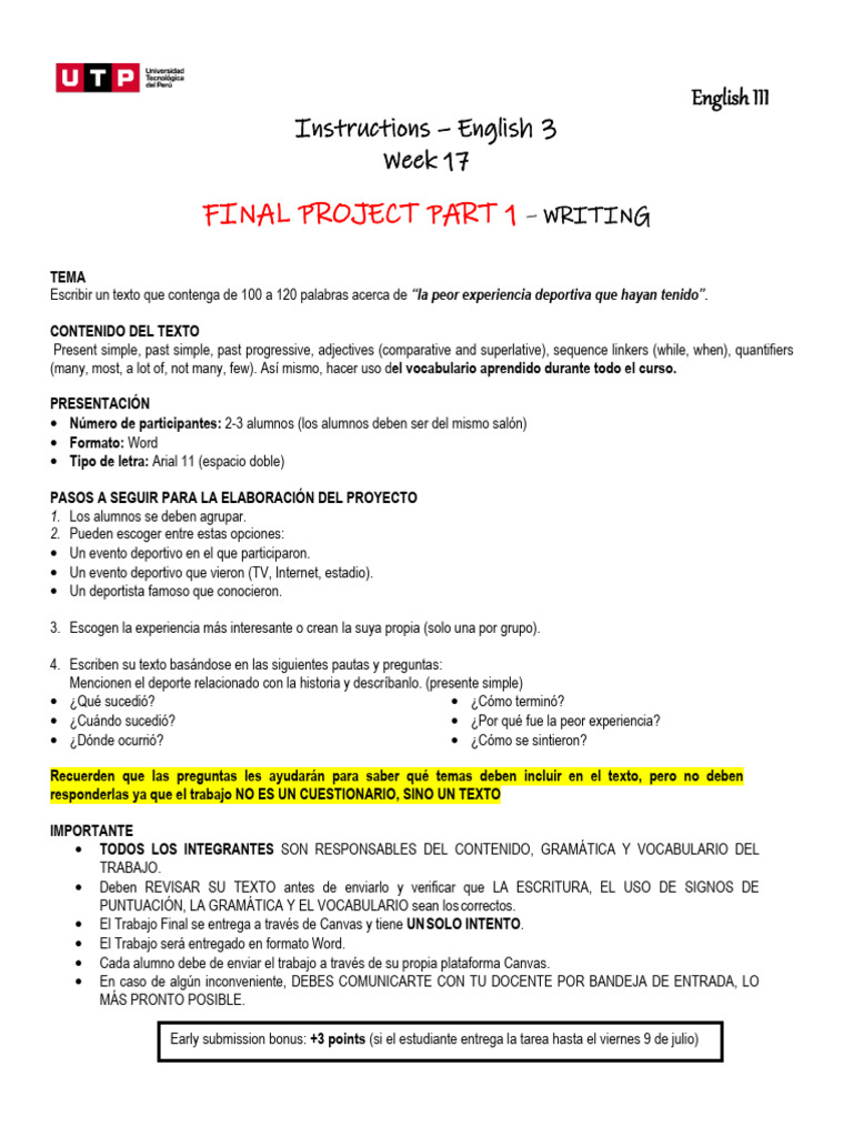 S17 - Final Project Part 1 - EIII | PDF | Comunicación humana