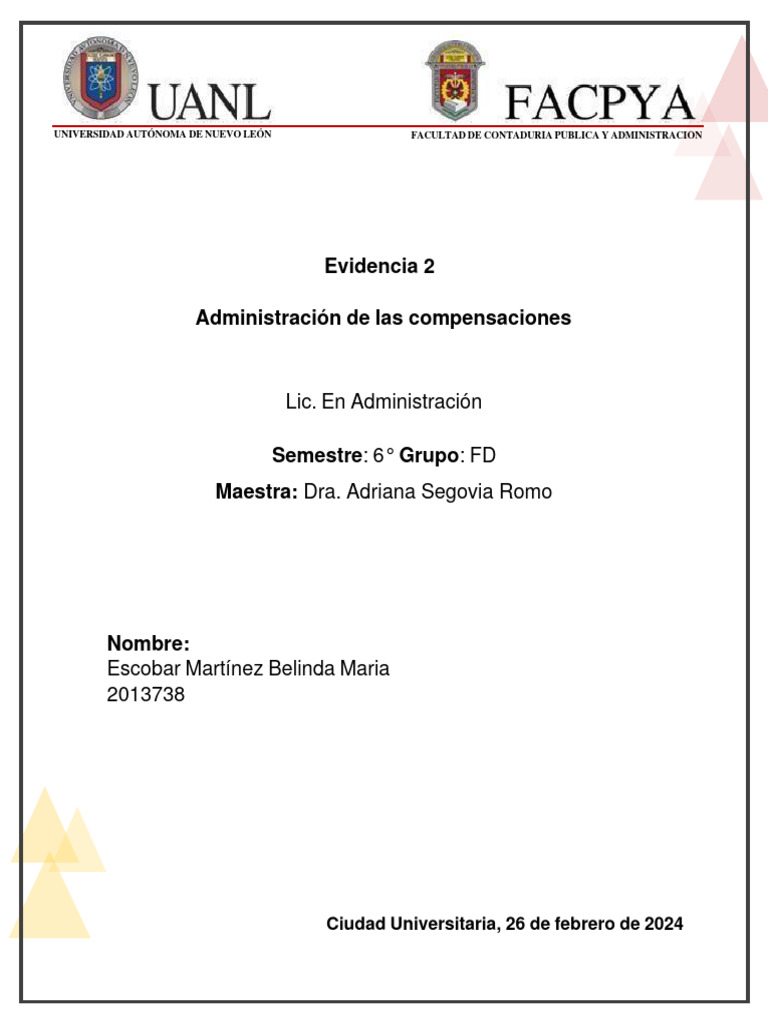 Evidencia 2 - ACOM | PDF | Educación más alta | Licenciatura