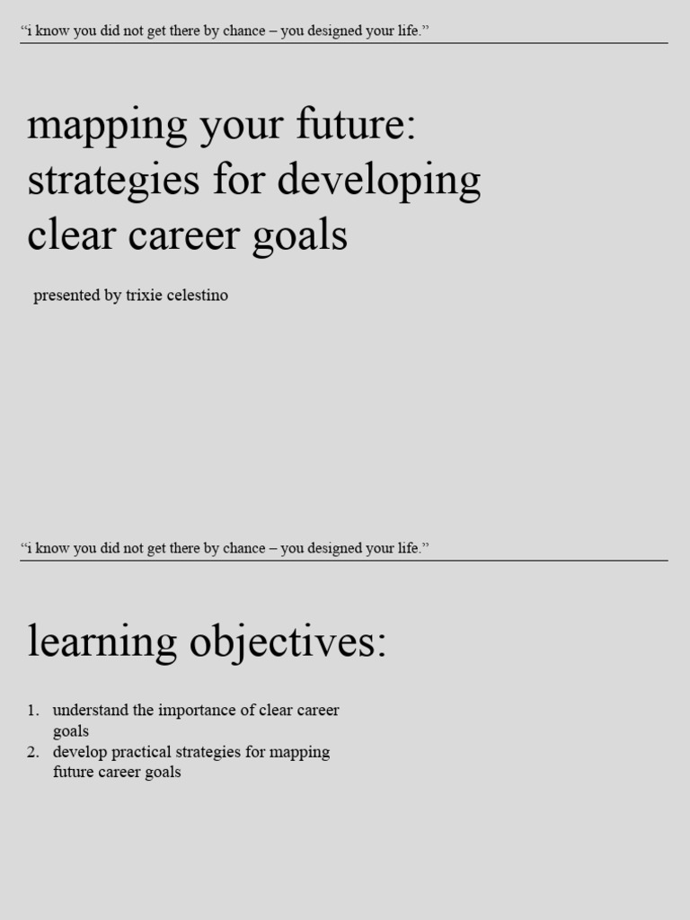 Mapping Your Future | PDF | Goal | Cognitive Psychology Mapping Your Future | PDF | Goal | Cognitive Psychology