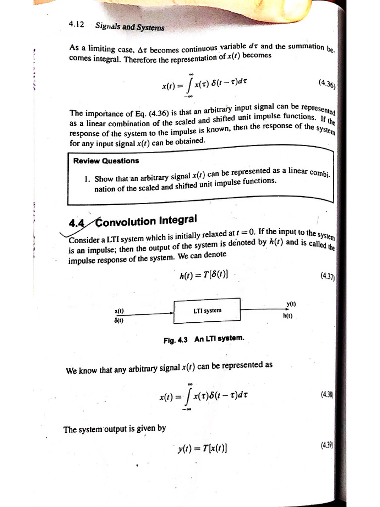 Convolution Integral And Properties Pdf