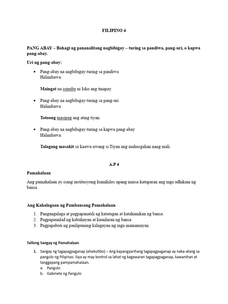 FILIPINO POINTERS | PDF