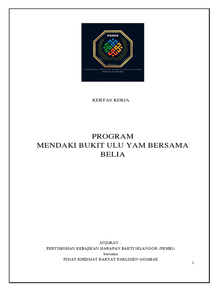 Kertas Kerja Program Mendaki Bukit | PDF