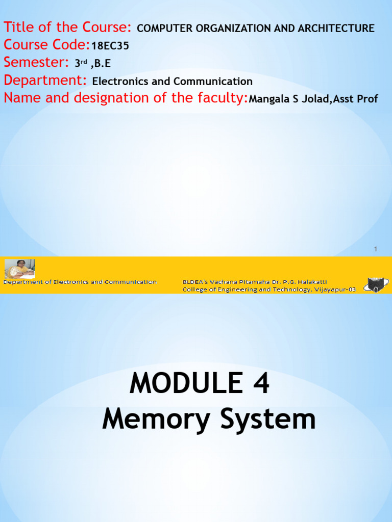 COA Module4 | PDF | Computer Data Storage | Random Access Memory