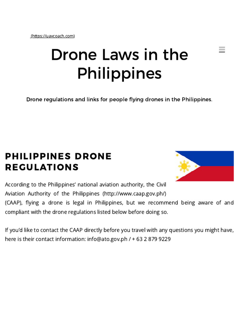 Drone Laws in the Philippines _ UAV Coach (2023) | PDF | Unmanned ...