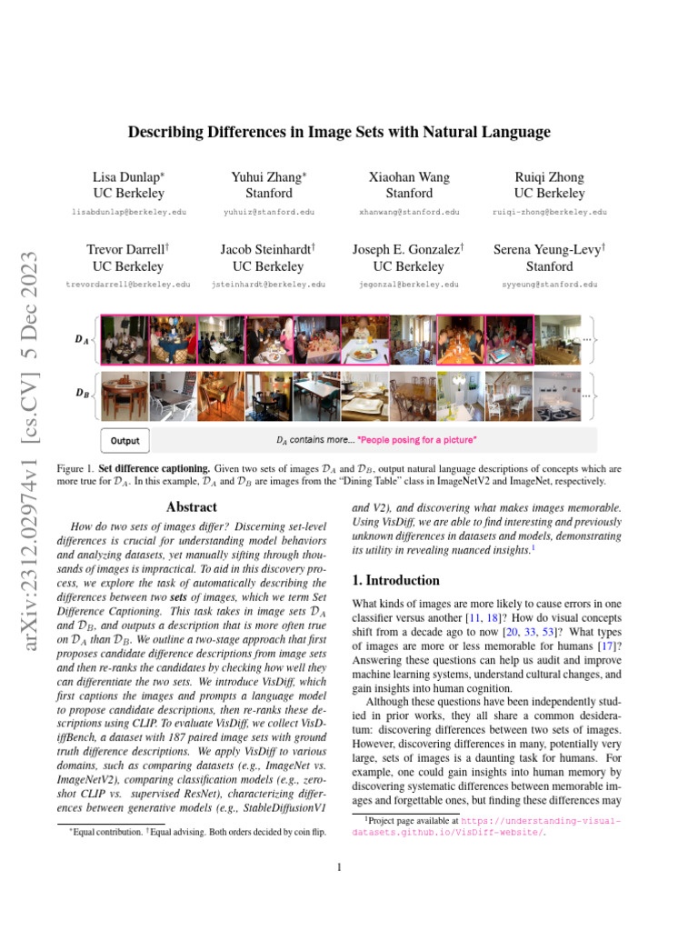 Describing Differences in Image Sets With Natural Language | PDF ...
