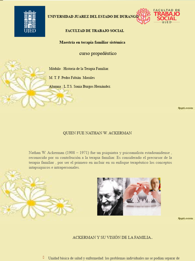 Nathan W. Ackerman y Terapia Familiar | PDF | Terapia familiar | Las ...