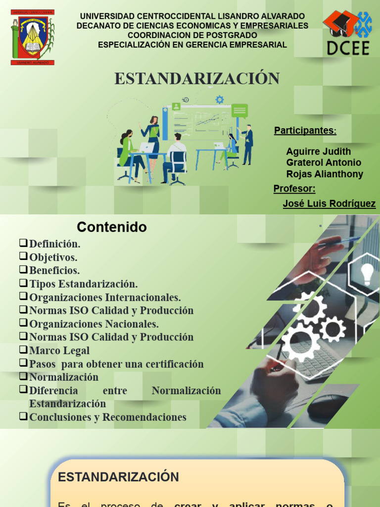 Presentacion Estandarizacion 15-02-2024 | PDF | Estandarización | Calidad (comercial)