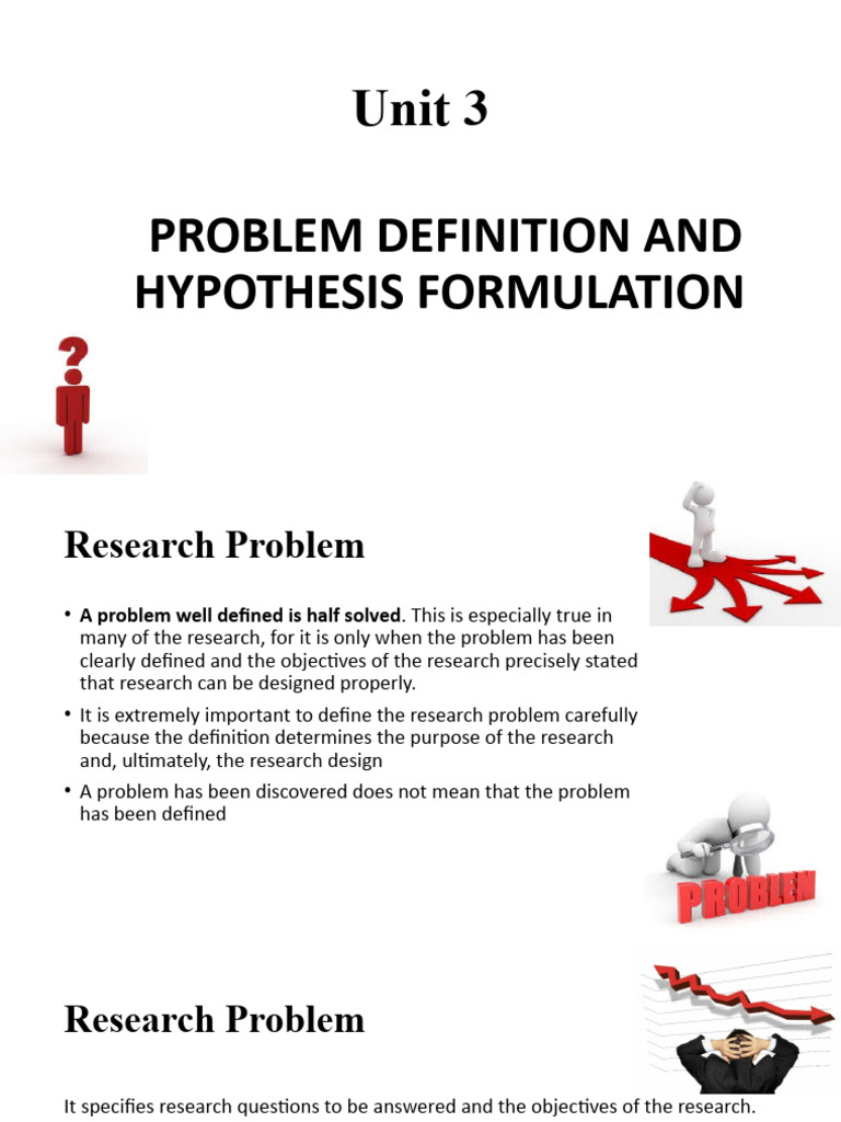 Unit 3 Problem Def and Hypothesis | PDF | Hypothesis | Null Hypothesis