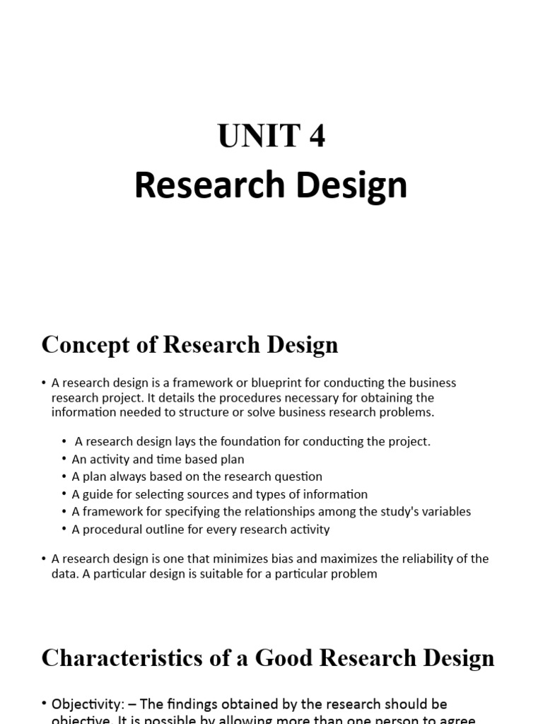 Unit 4 Research Design | PDF | Quantitative Research | Methodology