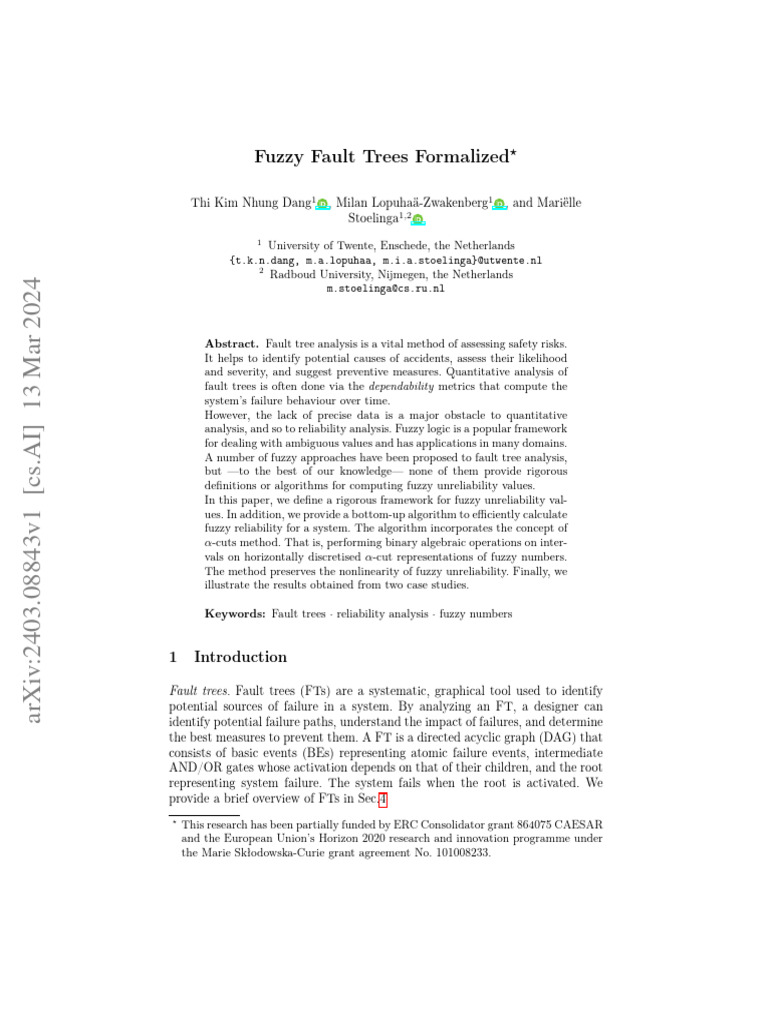 Fuzzy Fault Trees Formalized | PDF | Fuzzy Logic | Reliability Engineering