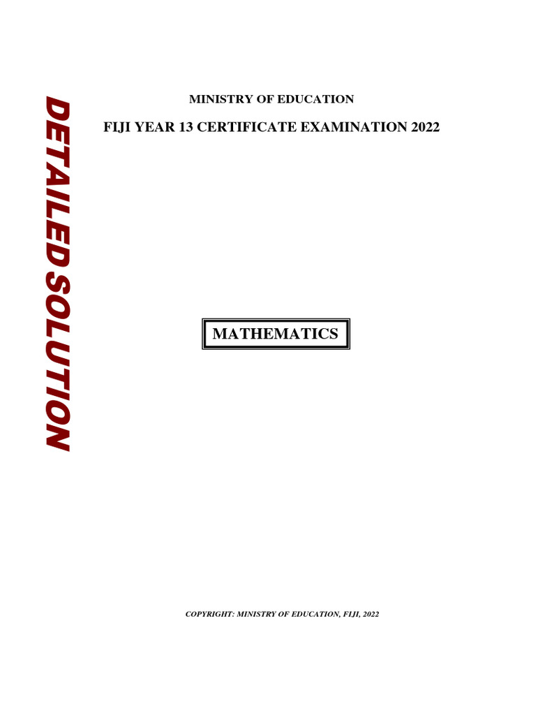2022 Fy13ce Mathematics Detailed Solution | PDF | Sample Size ...