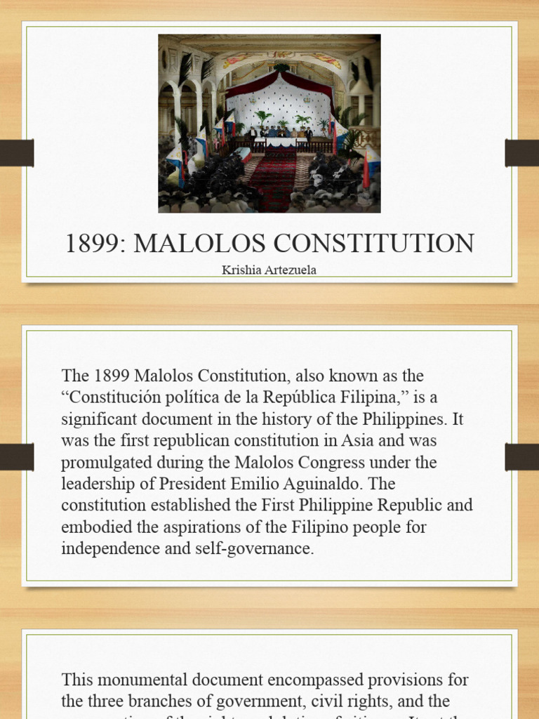 The 1899 Malolos Constitution Explained | PDF | Justice | Crime & Violence