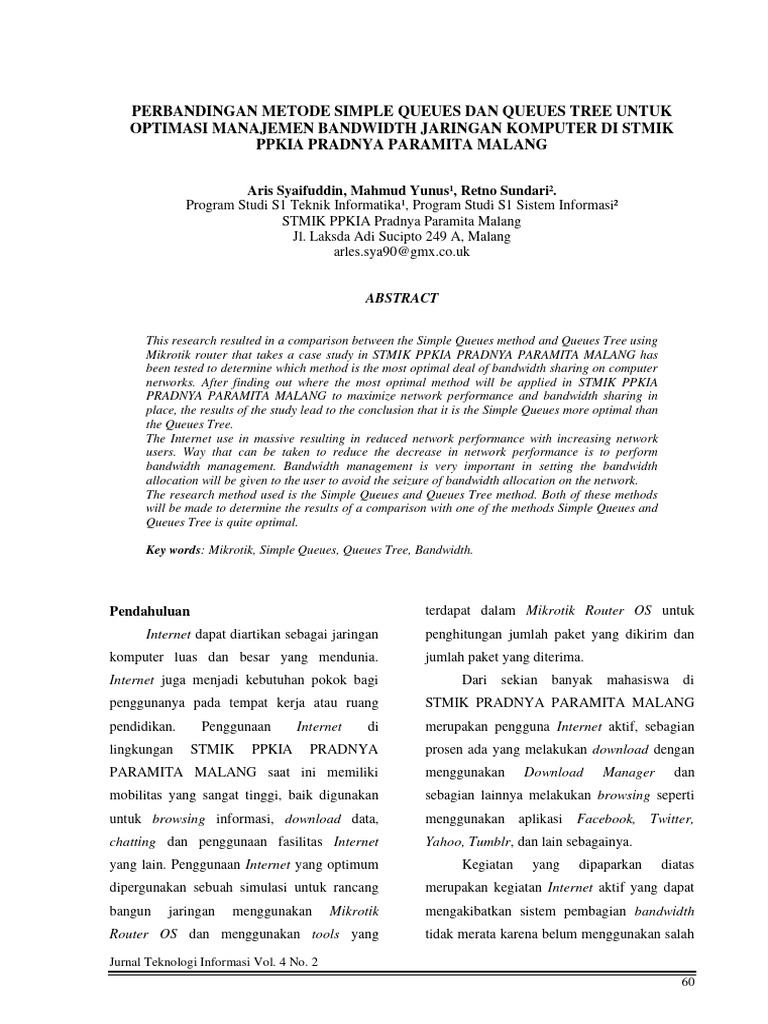 ID Perbandingan Metode Simple Queues Dan Qu | PDF