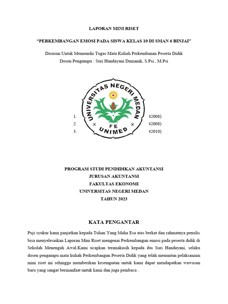 Laporan Mini Riset PPD Kelompok 1 | PDF