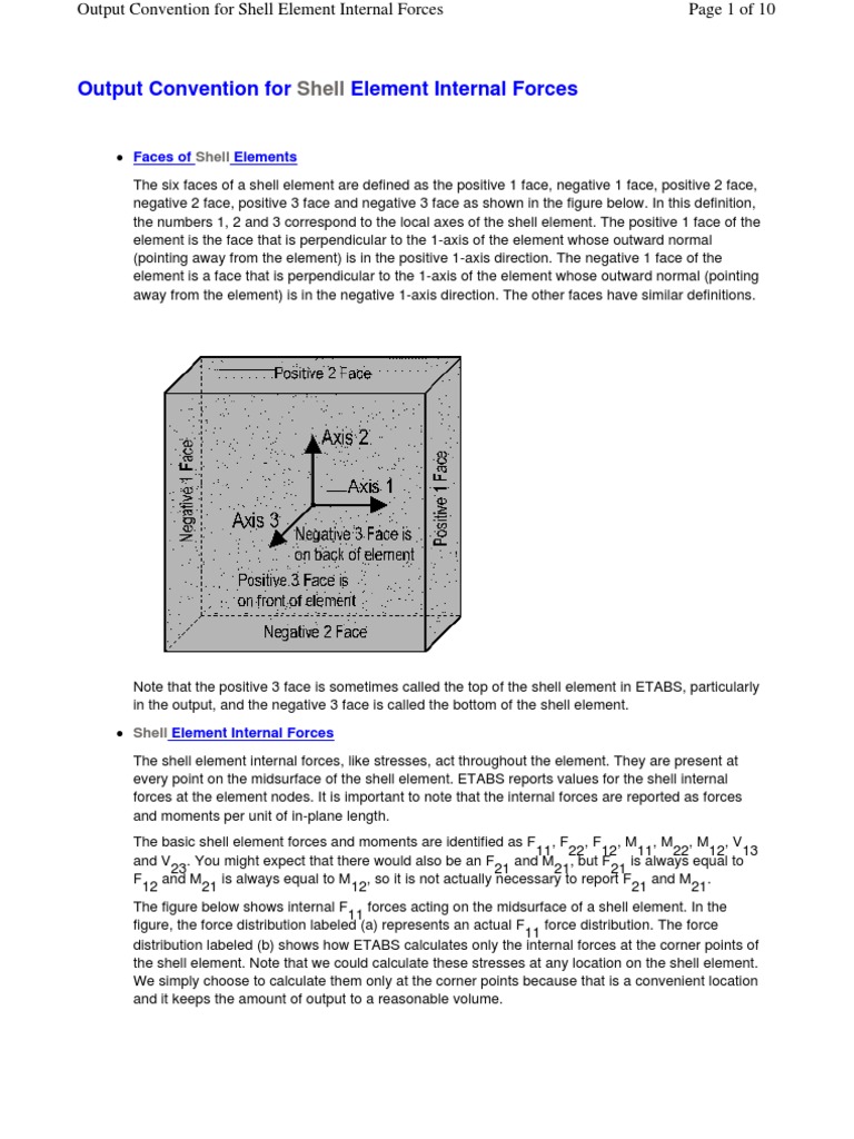 ETABS Shell Forces and Stresses | PDF | Stress (Mechanics) | Cartesian ...