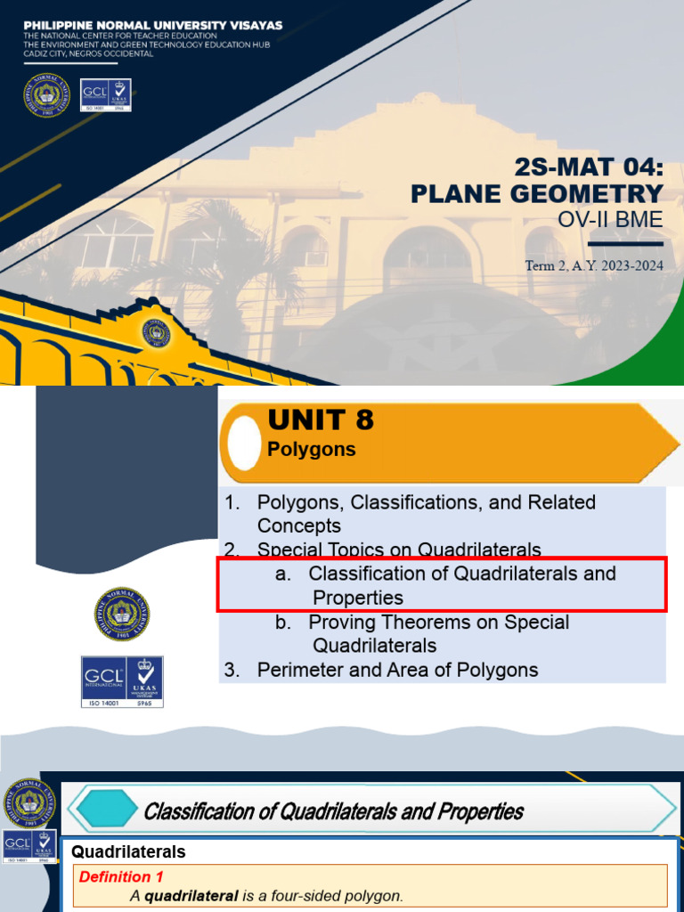 Classification of Quadrilaterals | PDF | Rectangle | Elementary Mathematics