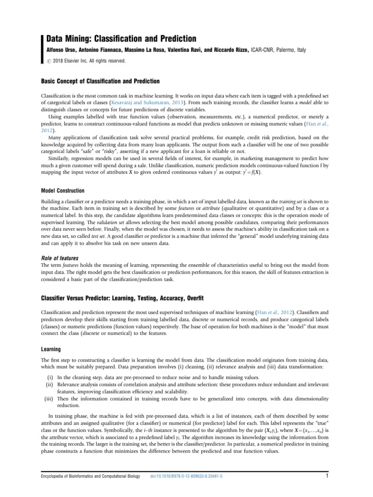 Data Mining Classification And Prediction Pdf Support Vector Machine Artificial Neural Network