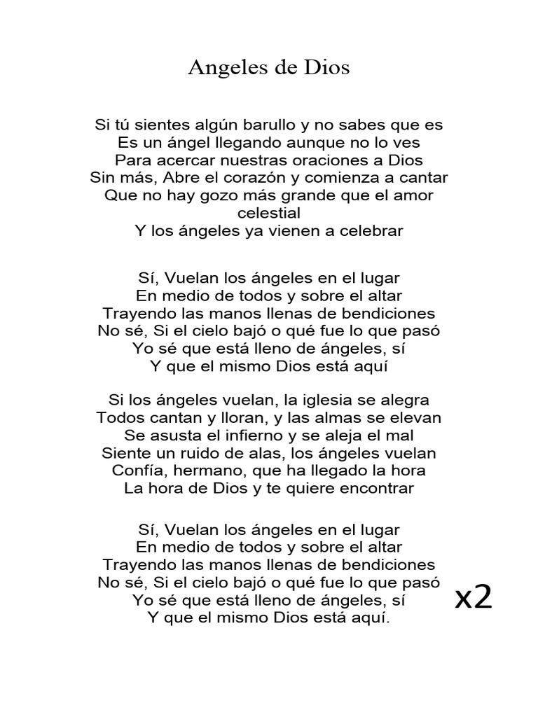 Angeles de Dios LETRA | PDF