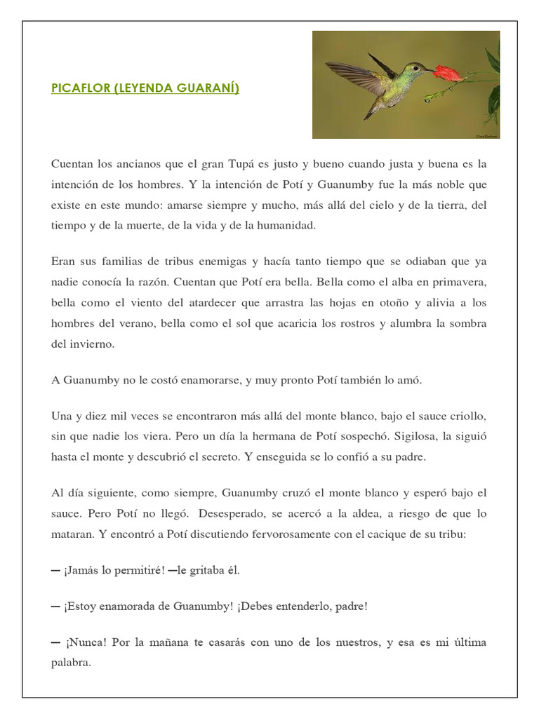 Leyenda del picaflor | PDF