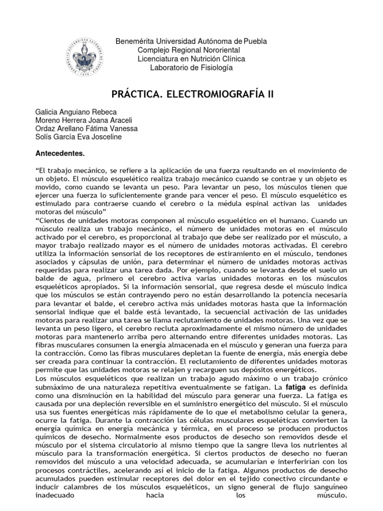 Electromiografía II | PDF | Músculo | Electromiografia