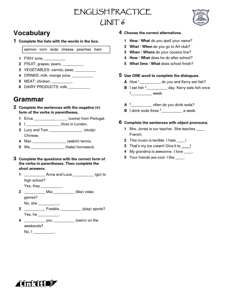 Unit 6 1 Pdf Foods Cooking