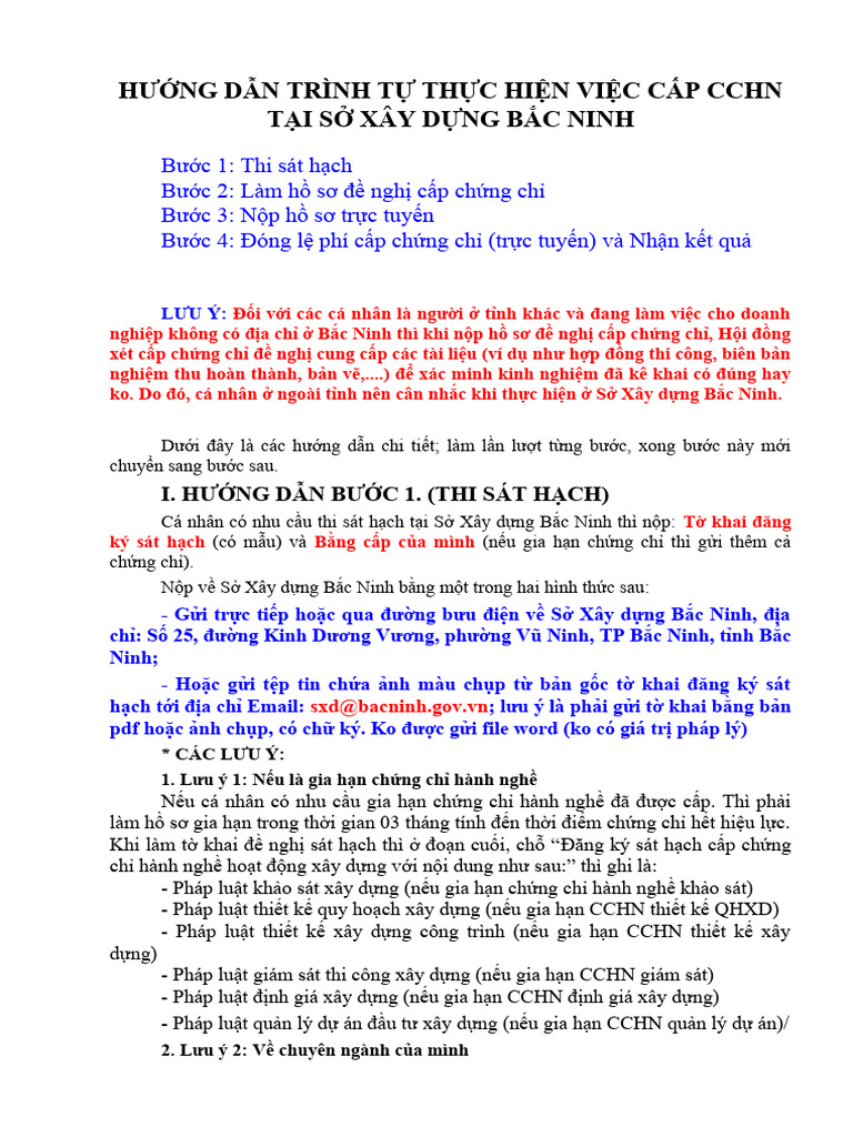 (HC99 - new) Hướng dẫn cấp CCHN cho cá nhân | PDF