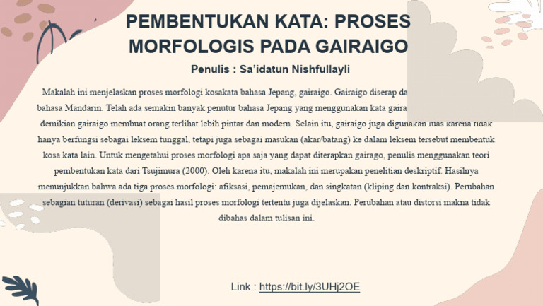 Morfologi | PDF | Seni & Disiplin Bahasa | Kajian Bahasa Asing