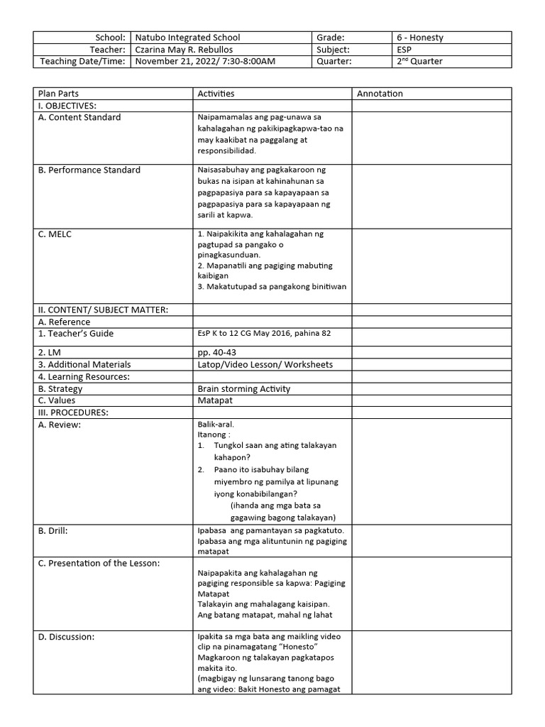 Lesson Plan Template | PDF