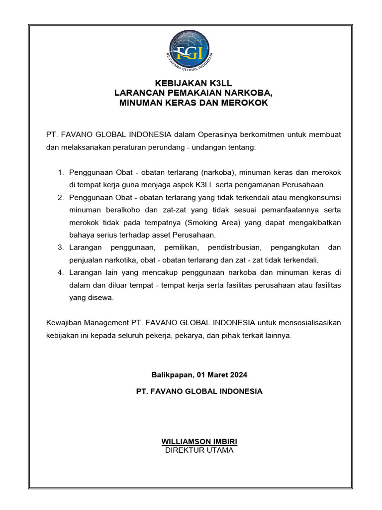 Kebijakan K3LL | PDF