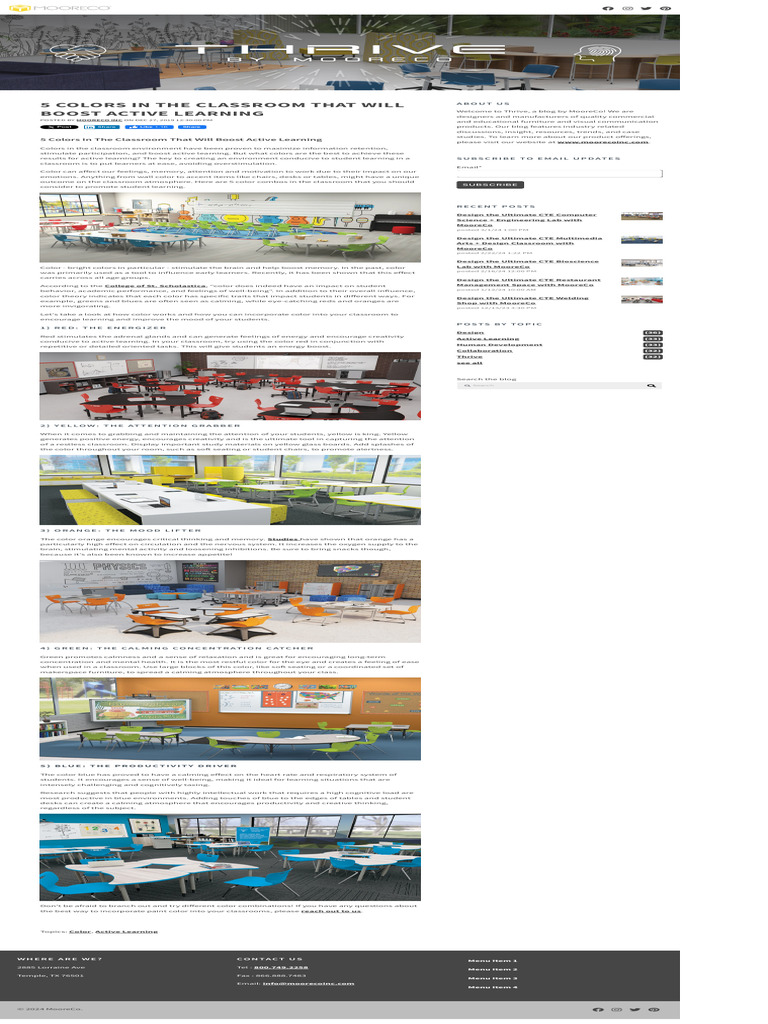 5 Colors in The Classroom That Will Boost Active | PDF | Classroom ...