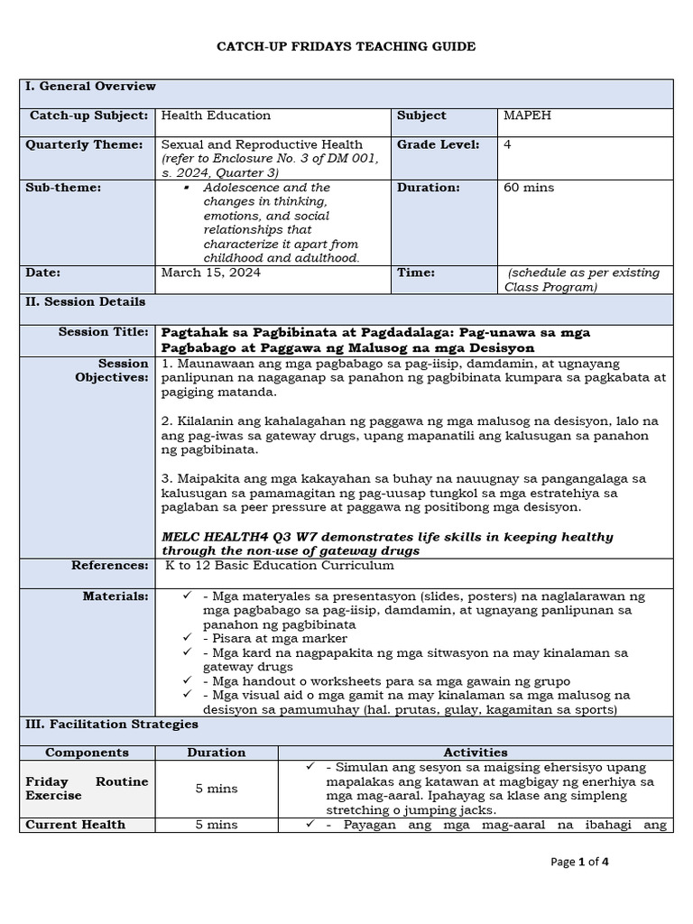 G4 Mapeh W7 - Cuf | PDF