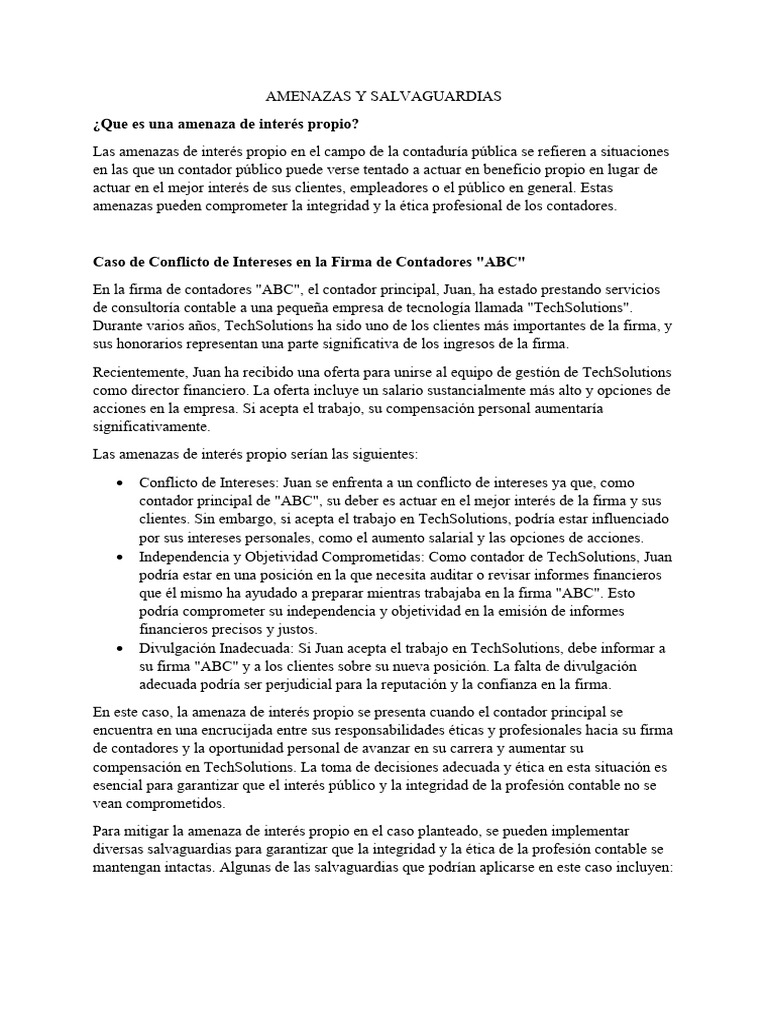 Caso de Interes Propio | PDF | Contabilidad | Contador