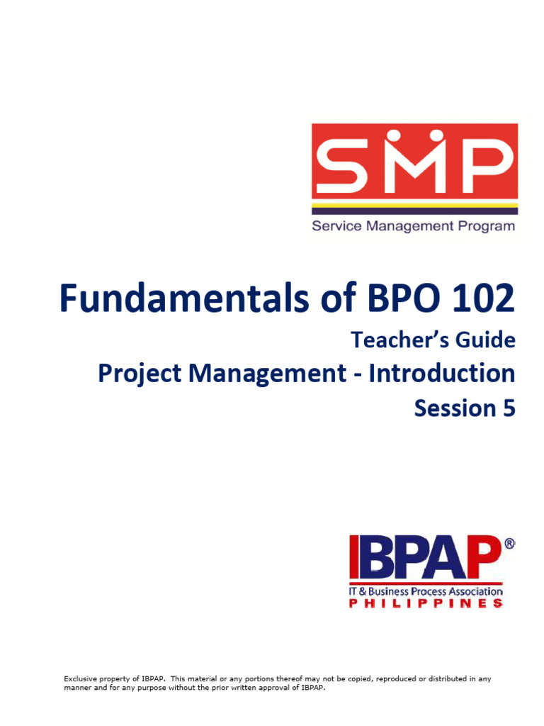 Fundamentals of BPO 102: Project Management - Introduction | PDF