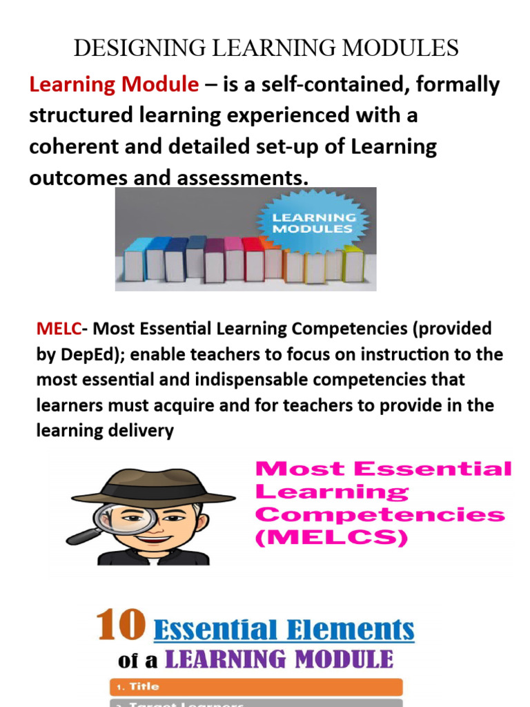 DESIGNING LEARNING MODULES Autosaved | PDF | Rubric (Academic) | Cognition