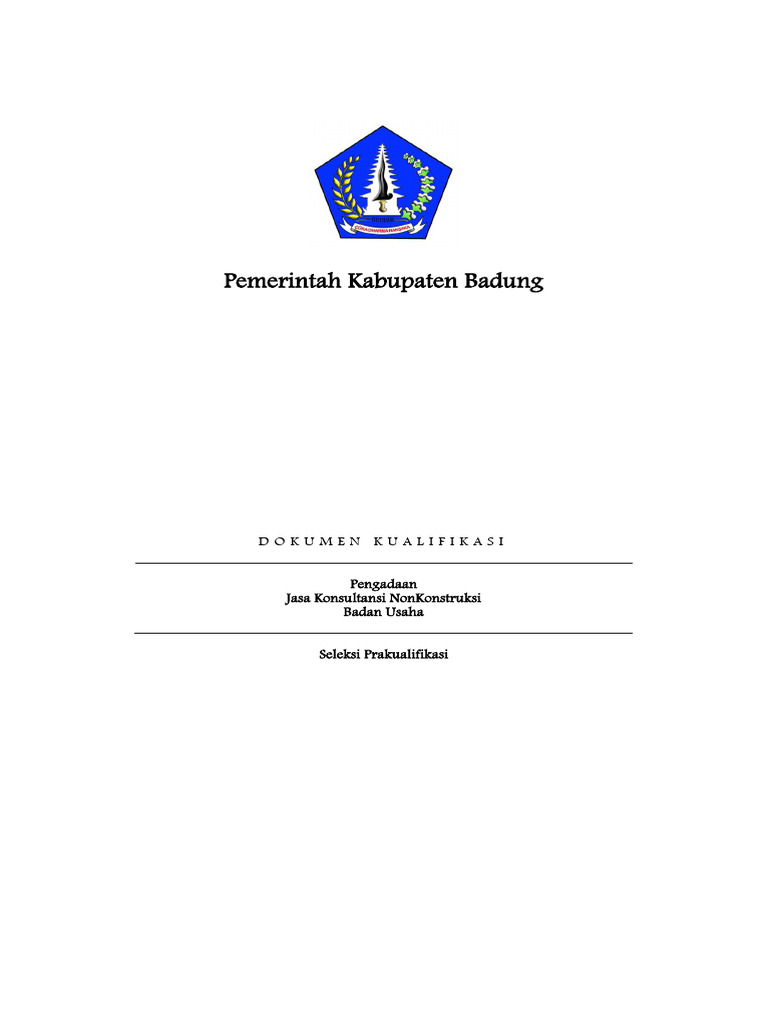 Dokumen Kualifikasi Pengadaan Jasa Konsultansi Badan Usaha-Pengembangan ...
